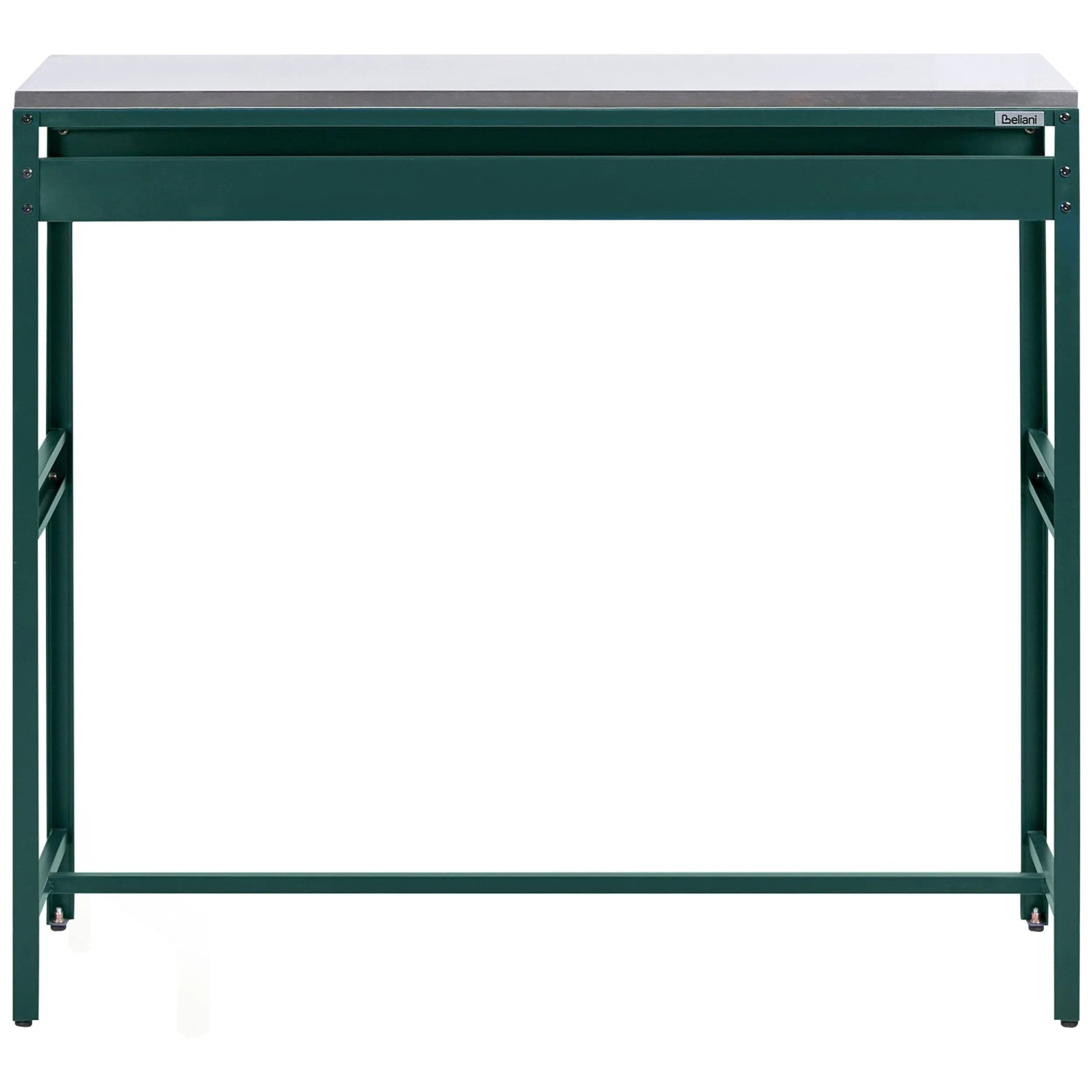 Beliani Cuisine d'extérieur Maenza table bar acier vert 93 x 240 x 60 ...