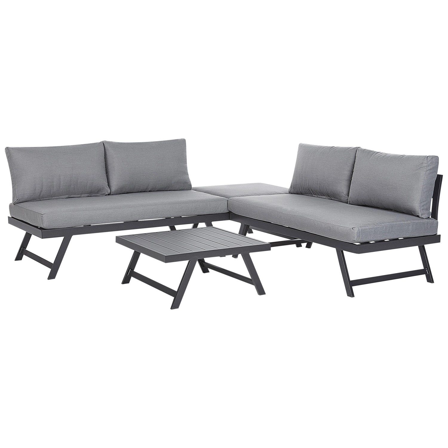 Beliani Lounge-Set Coccorino 5-Sitzer Modular Aluminium Schwarz kaufen ...