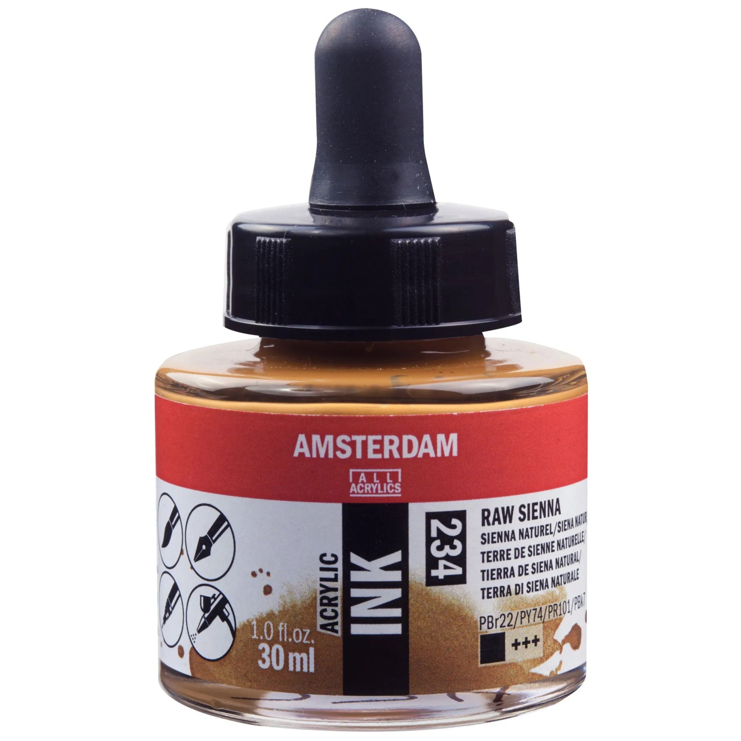 Amsterdam Acryltinte Siena Natur Hell Flasche 30 ml