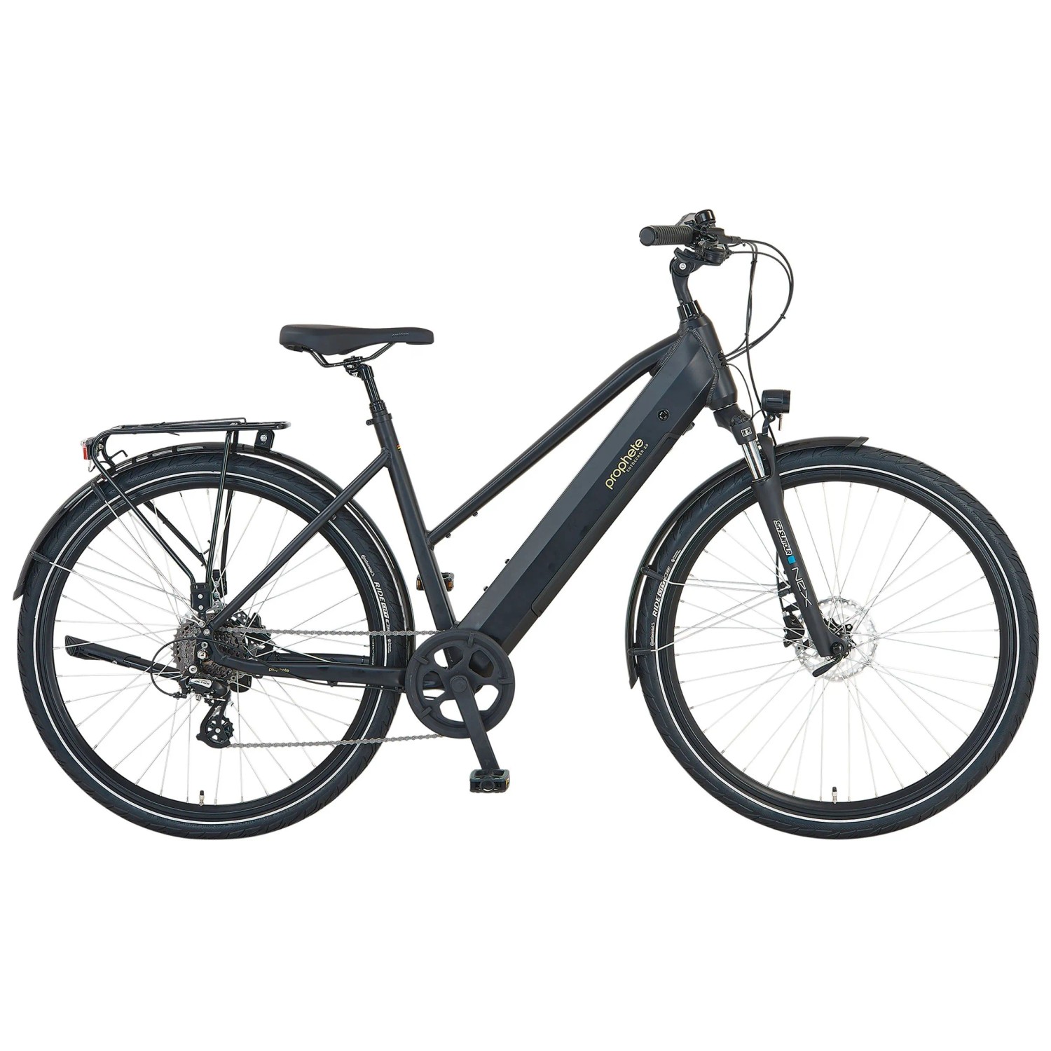 Prophete Trekking-E-Bike Entdecker 2.0 Damen Aluminium Schwarz matt 28"