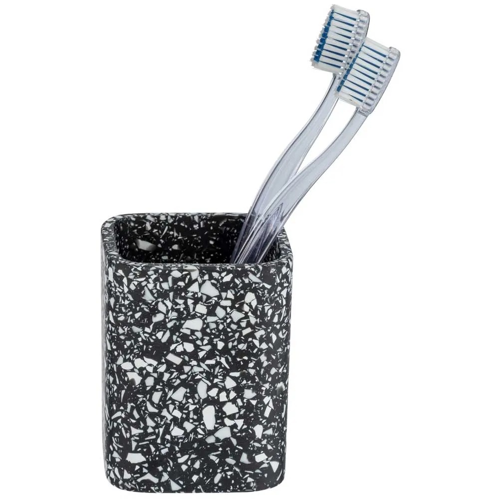 Wenko Zahnputzbecher Terrazzo Polyresin Schwarz kaufen bei OBI