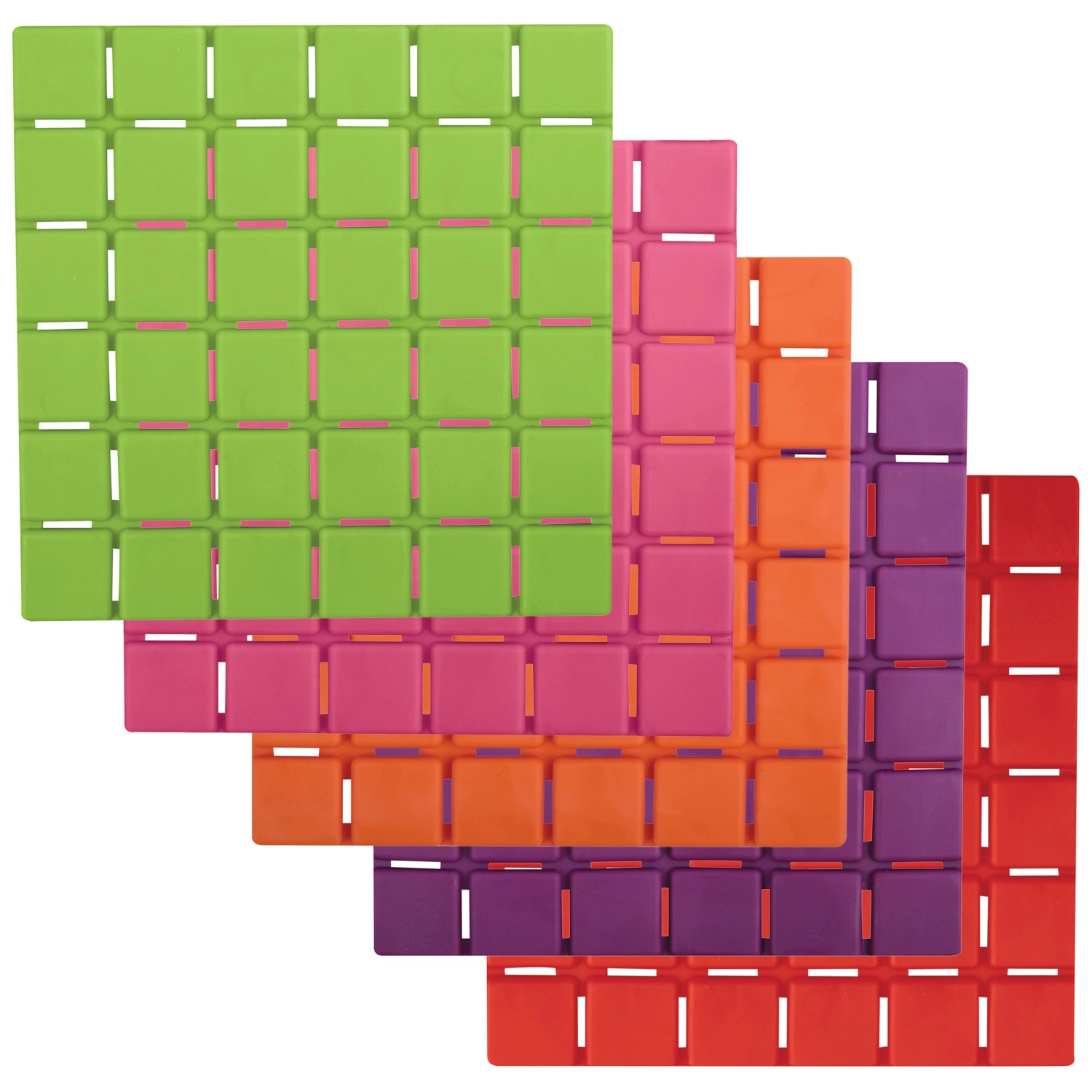 MSV Dusch- oder Badematten rutschfest Kautschuk Bunt 13 x 13 cm / 5er ...