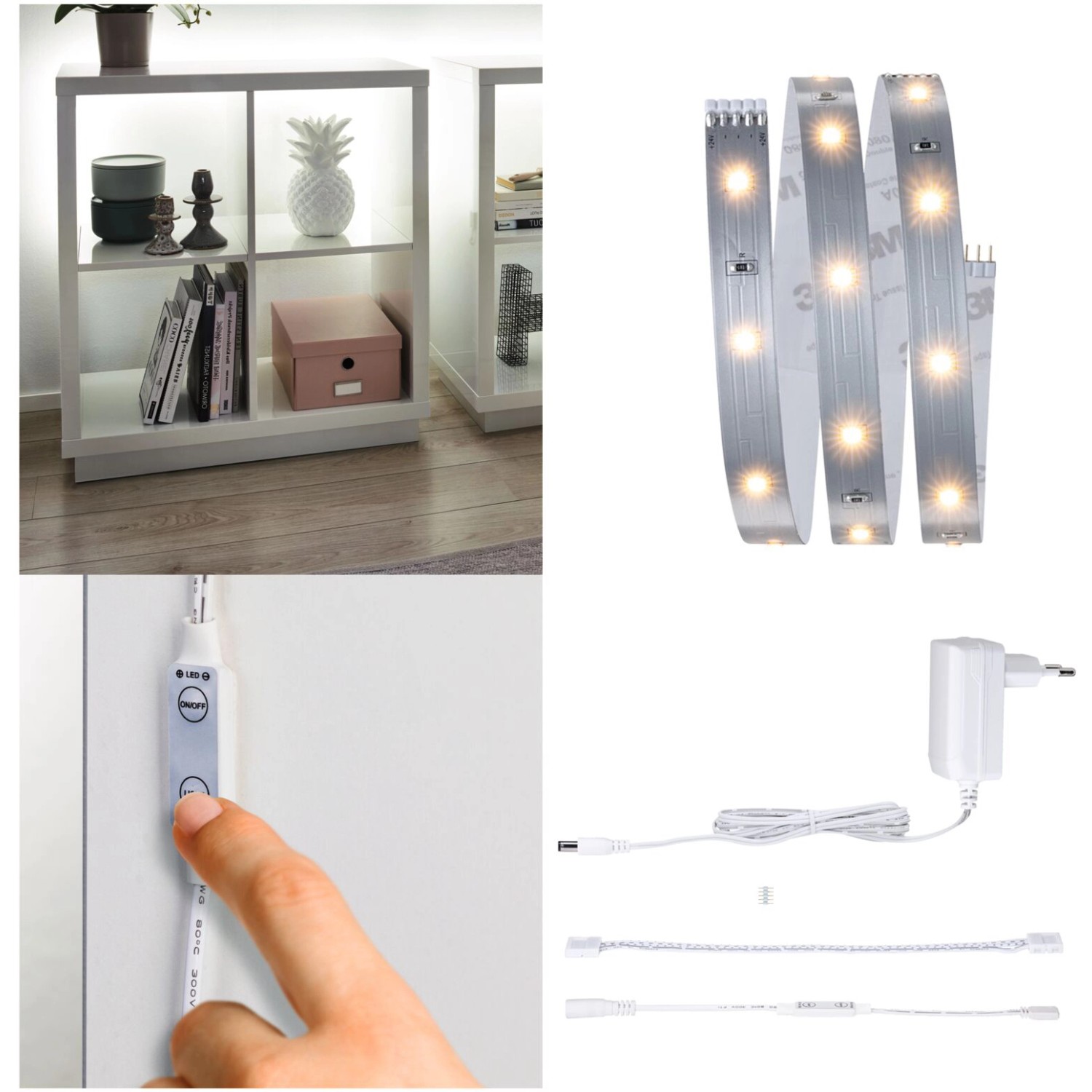 Paulmann MaxLED 250 LED-Strip Regal Comfort Basis-Set Weiss Länge 1 m ...