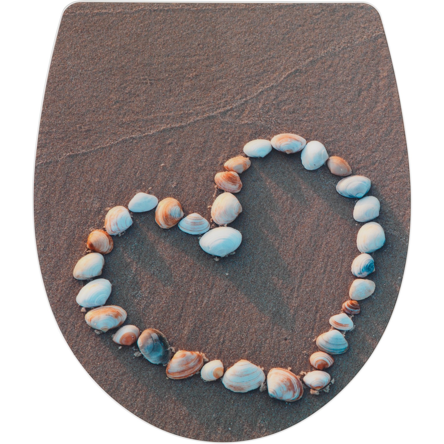 Wenko WC-Sitz Shell Heart mit Easy-Close Hochglanz Duroplast / Acryl ...