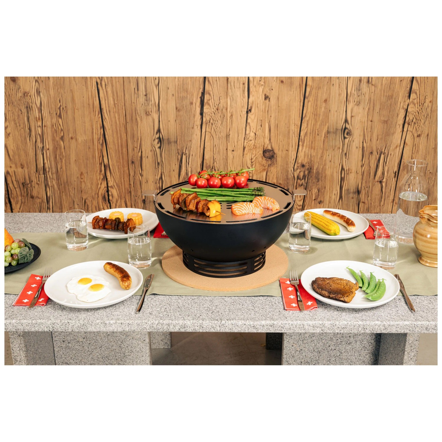 Nouvel Tischgrill Tavolo rund Edelstahl Schwarz Ø 39,5 x 20 cm kaufen ...