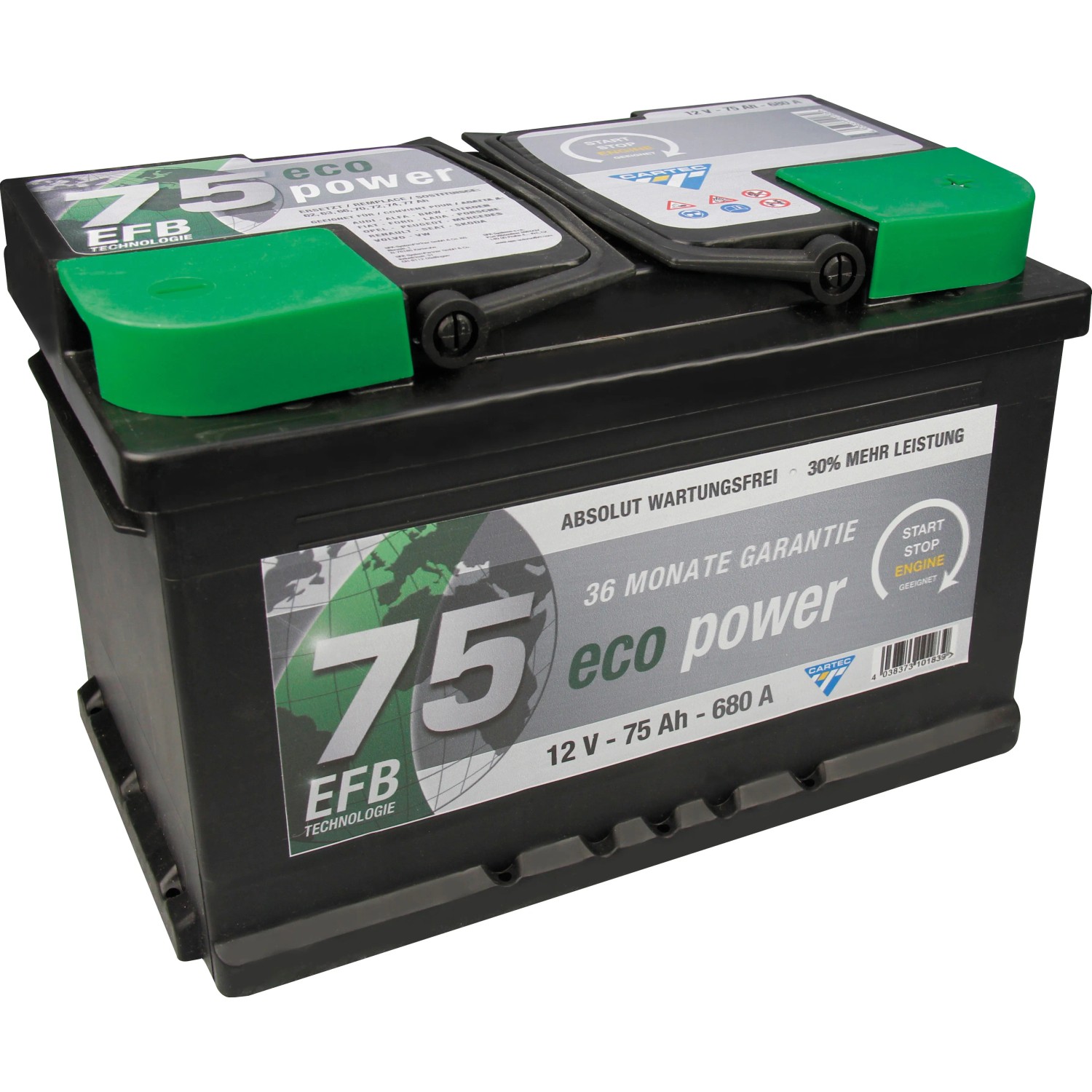 Cartec Starterbatterie Eco Power 75 Ah kaufen bei OBI