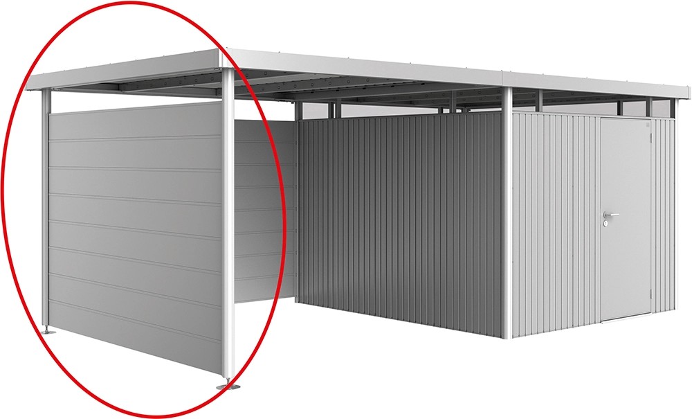 Biohort Seitenwand für Seitendach bei Gerätehaus HighLine Gr. H3 Silber ...