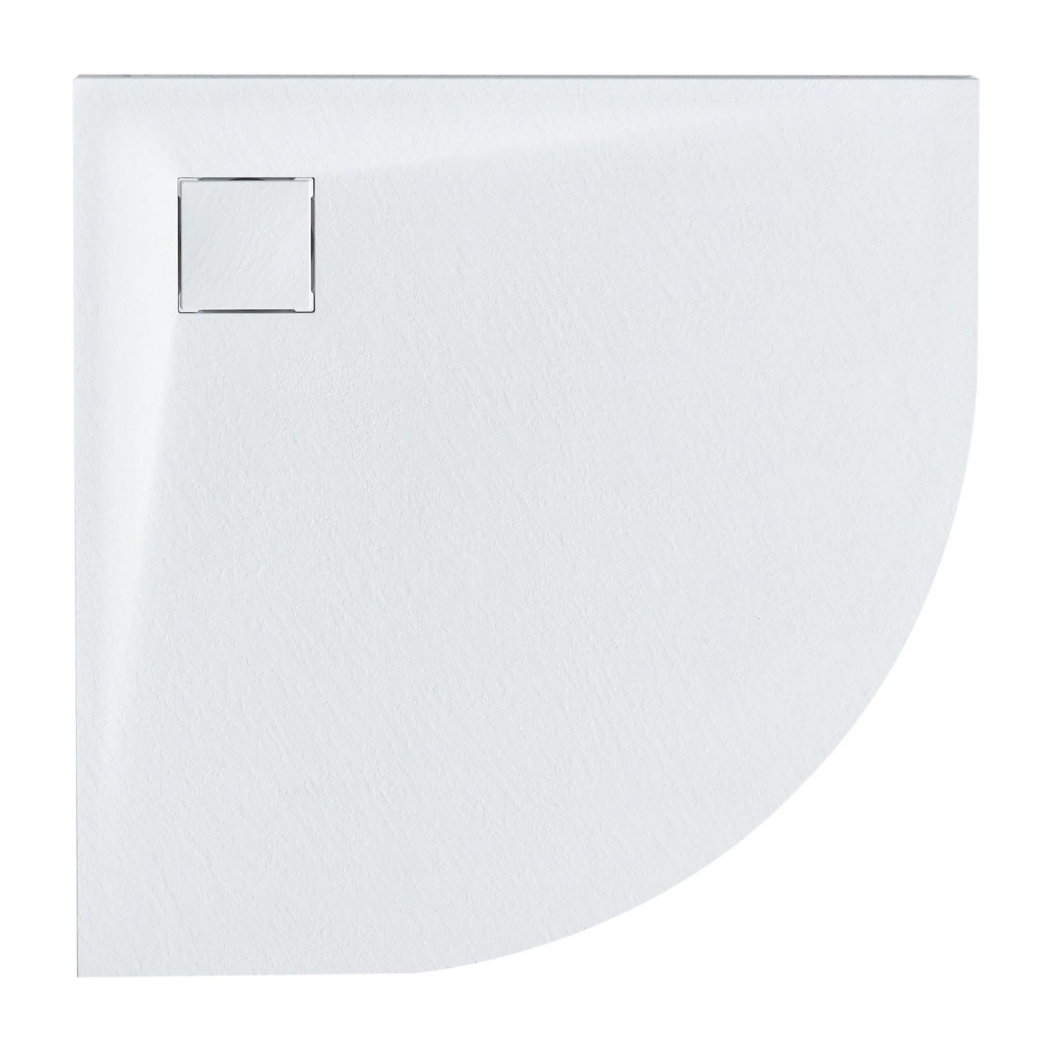 Beliani Duschwanne Paron SMC-Kunststoff Naturstein-Optik Weiss 3 x 80 x ...