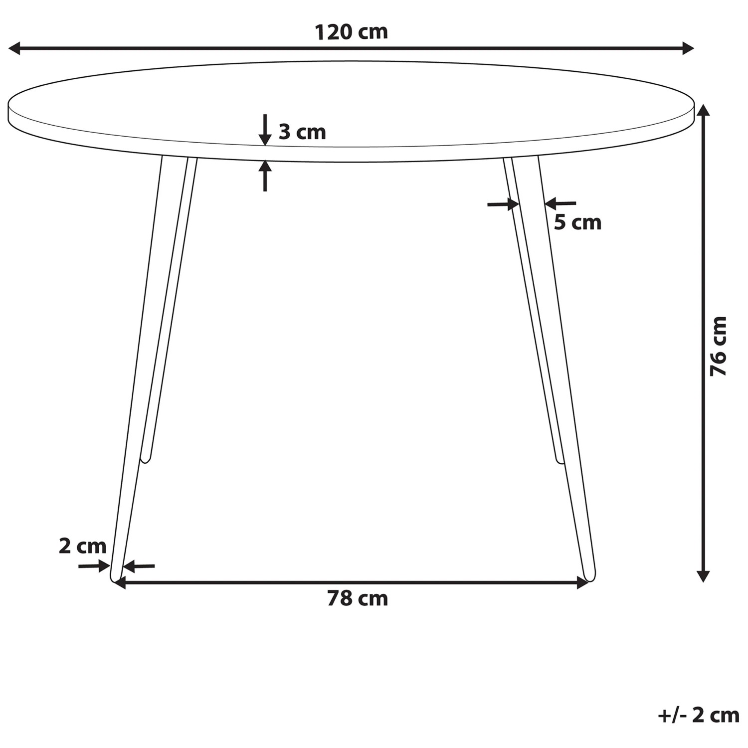 Beliani Tavolo da pranzo Odeon MDF Grigio Ø 120 cm / altezza 76 cm