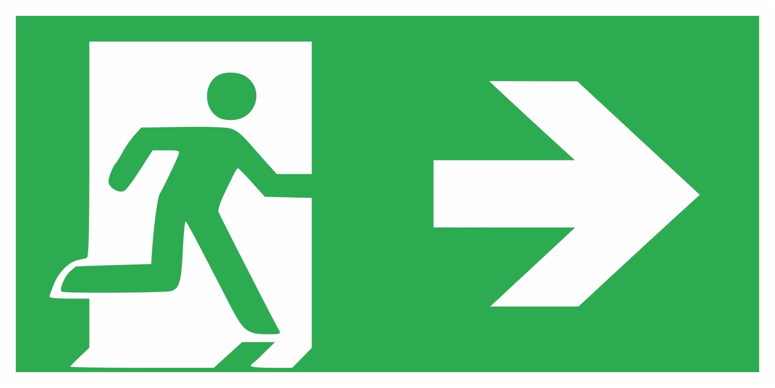 Hinweisschild Fluchtweg Pfeil nach rechts 30 x 15 cm kaufen bei OBI