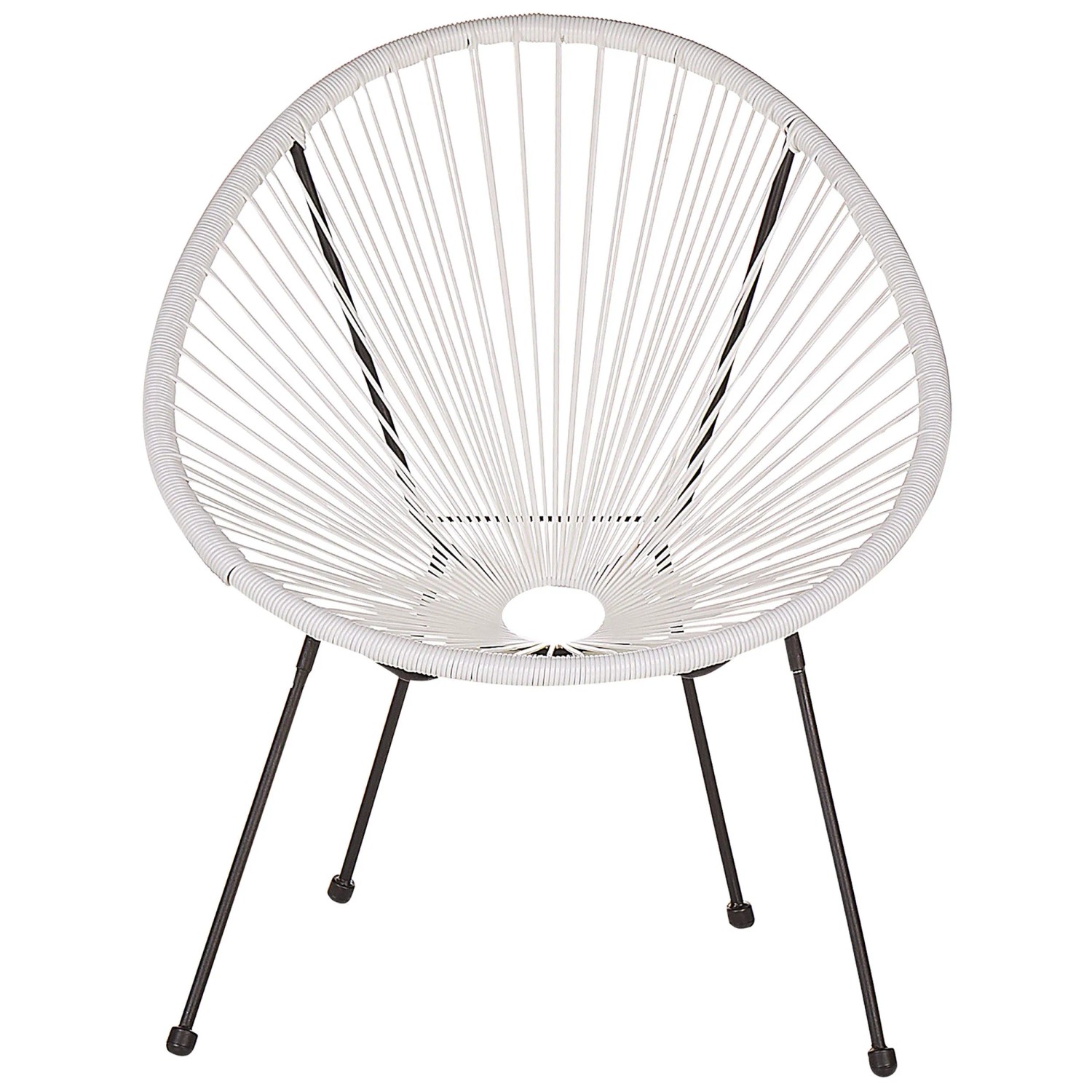 Beliani Sedia da giardino Acapulco II bianco-nero