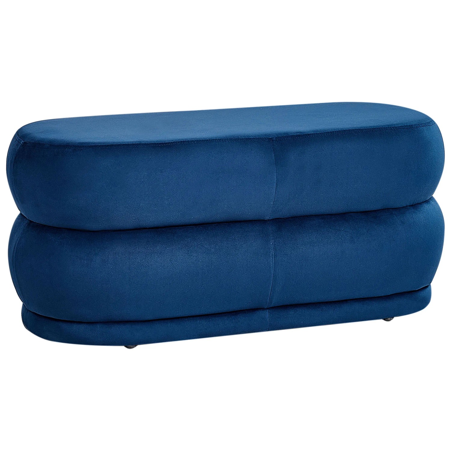 Banc de lit Beliani Ellendale tissu velours Bleu marine (HxlxP) 40 x 90 ...