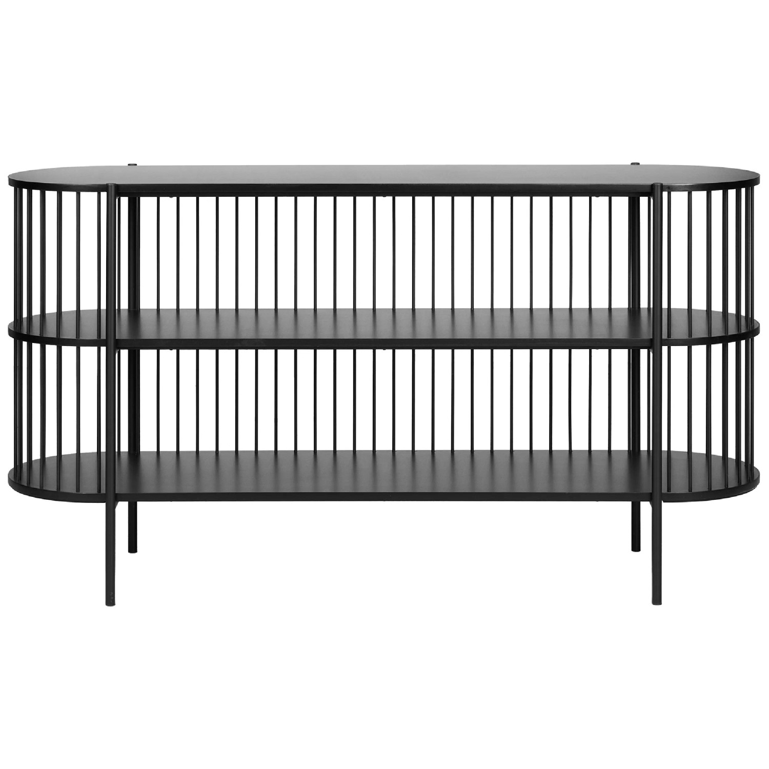 Beliani Scaffale Birson in ferro nero 3 ripiani 80 x 149 x 44 cm