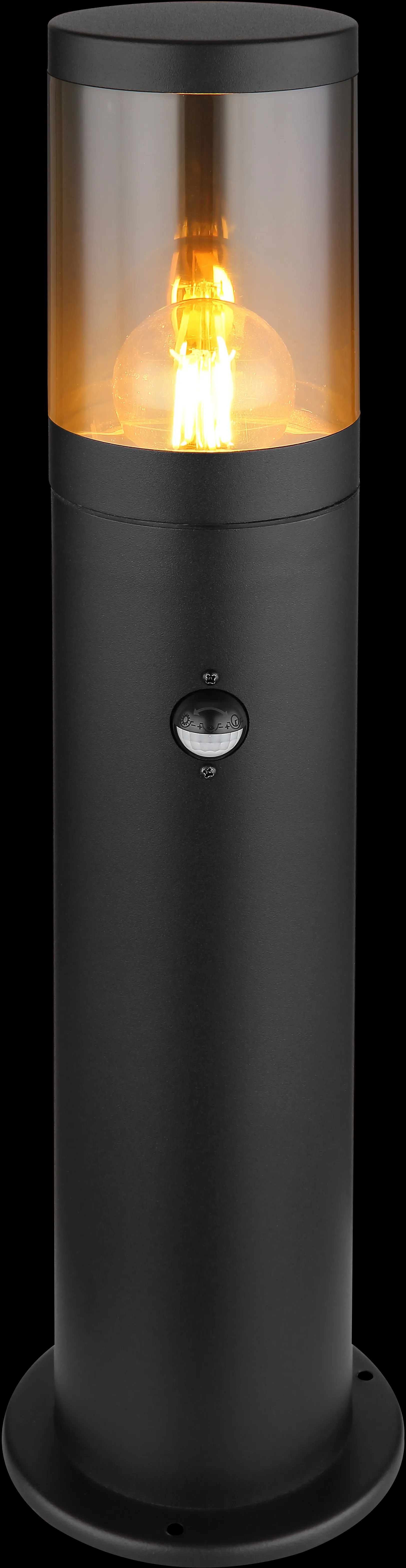 Globo Aussenleuchte Xeloo E27 Edelstahl Schwarz matt mit Sensor Höhe 50 ...