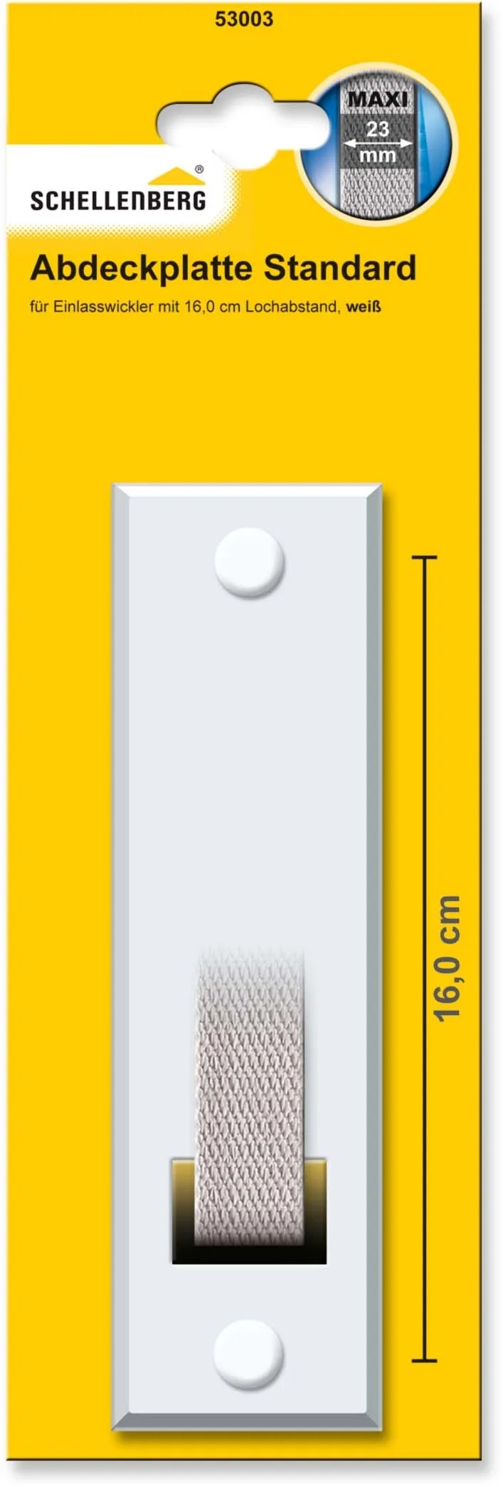 Abdeckplatte Weiss Lochabstand 16 cm