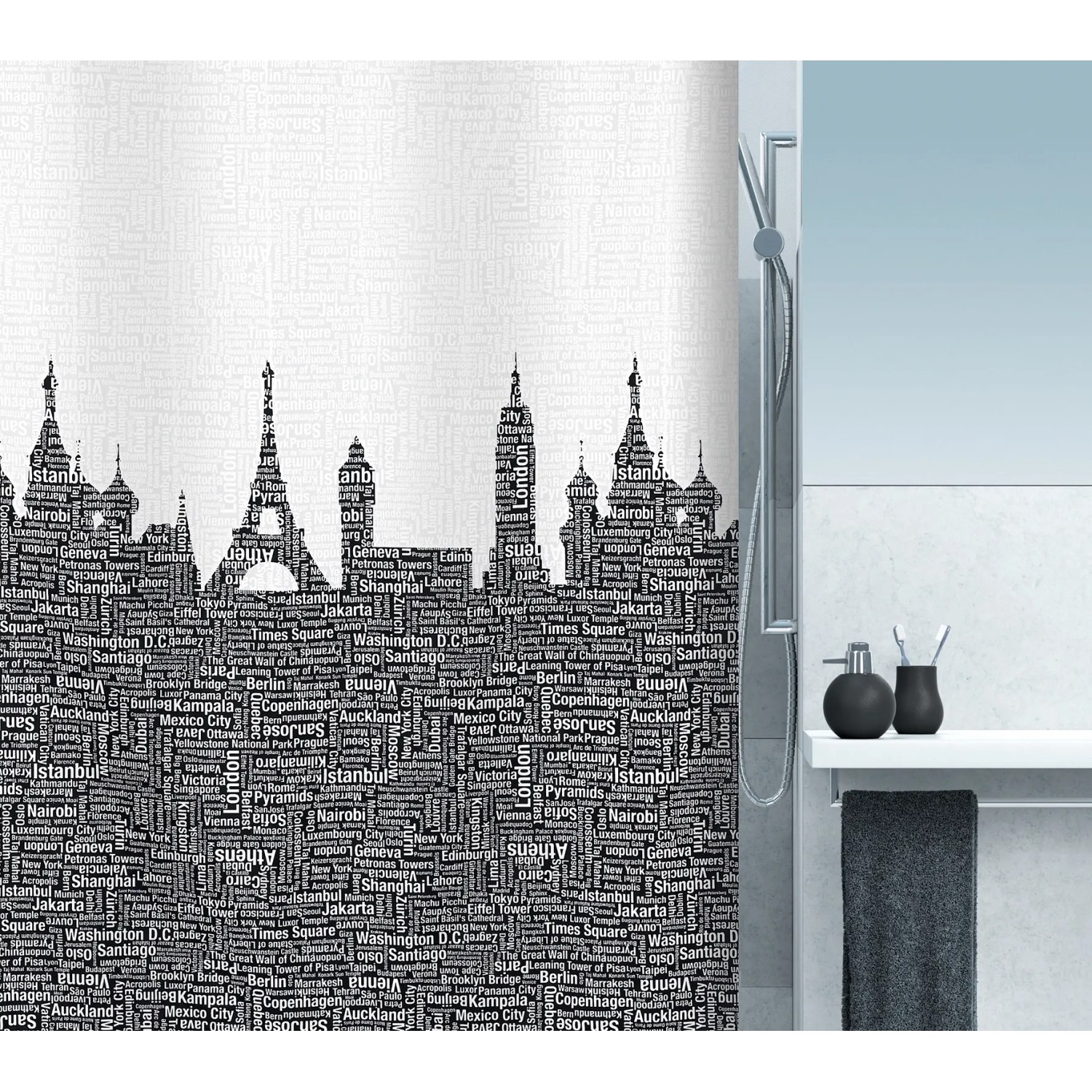 Spriella Rideau de douche Urban 200 x 180 cm