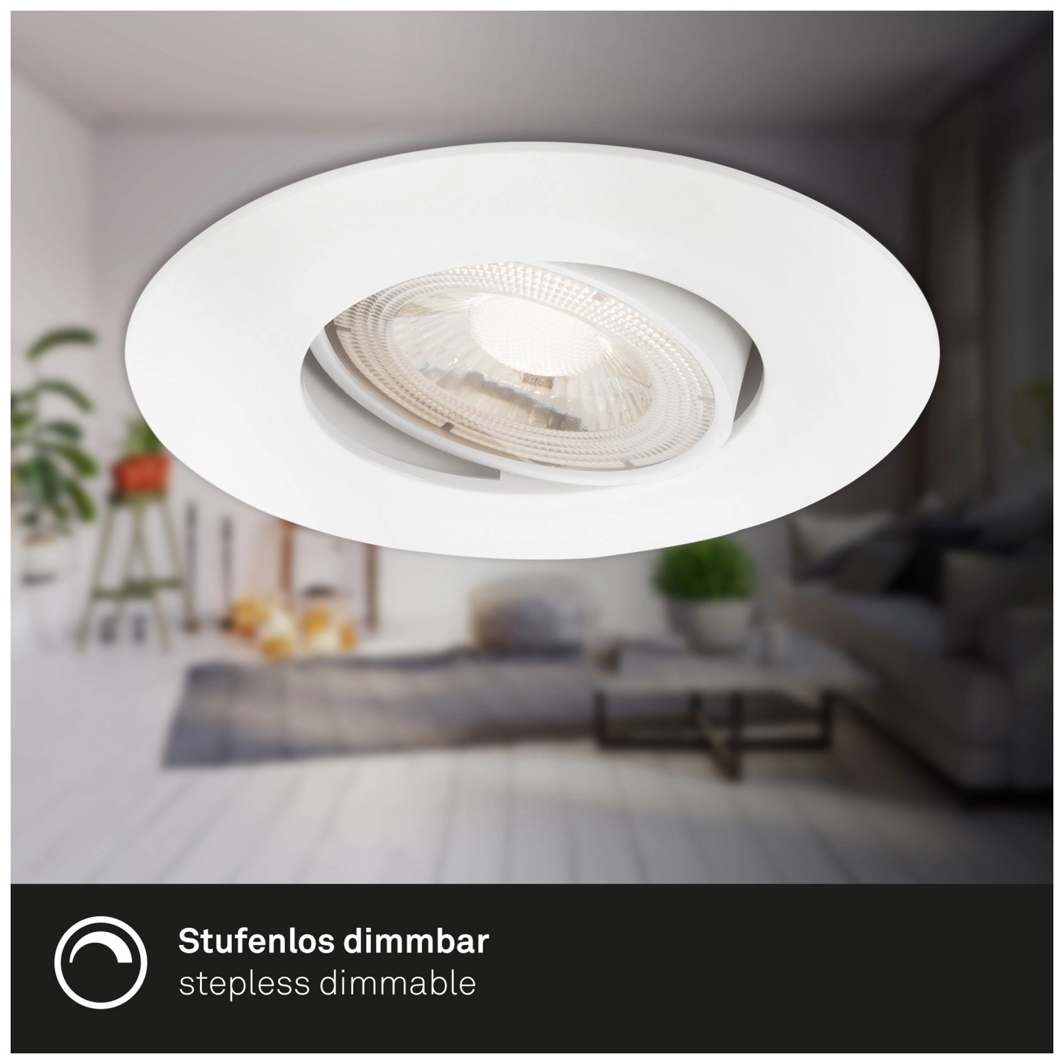 LED-Einbauleuchten dimmbar schwenkbar Weiss IP65 / 4,9 W / 480 lm / 3er ...