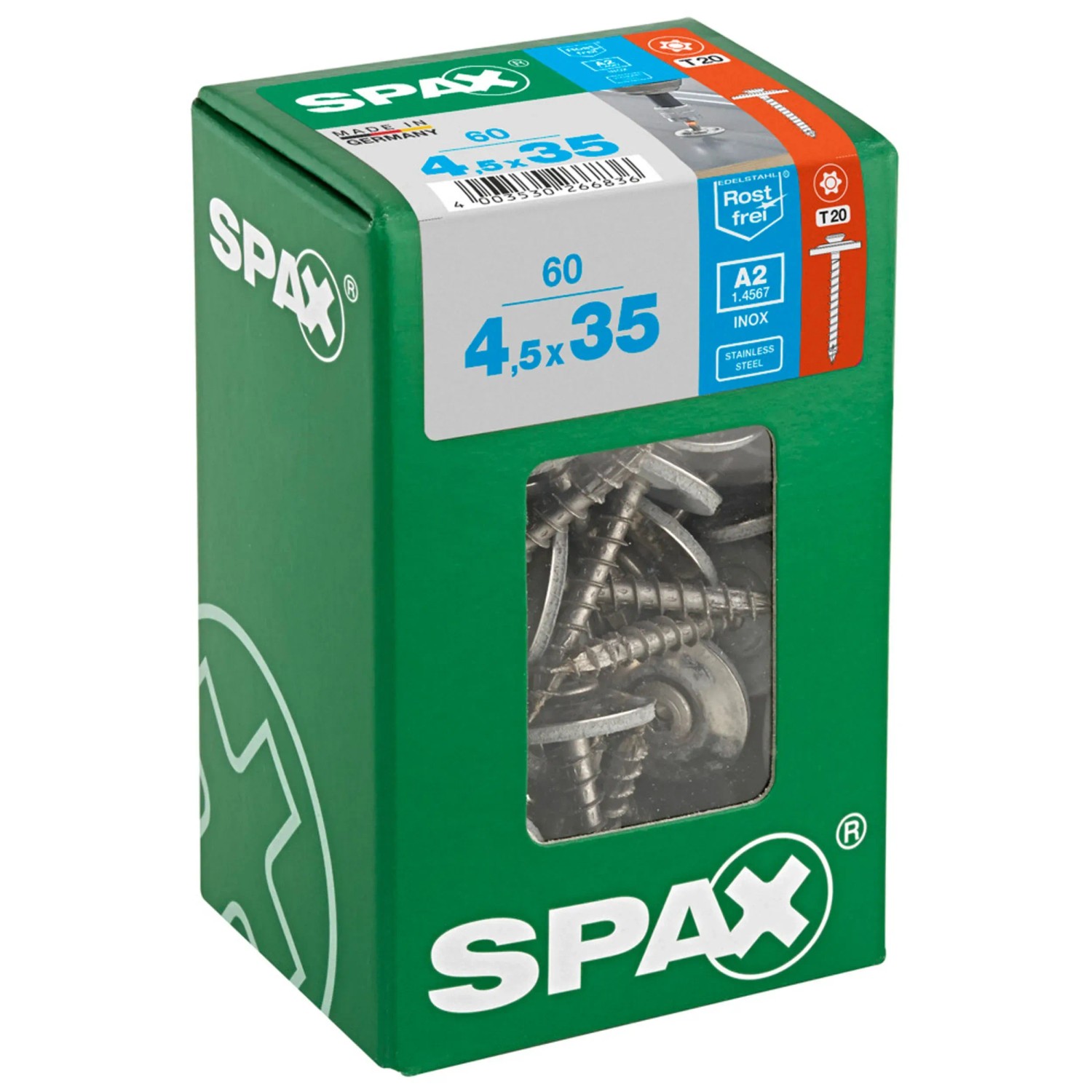 Spax Spenglerschraube TRX A2 / 4,5 x 35 mm / Dichtscheibe Ø 20 mm / 60 ...