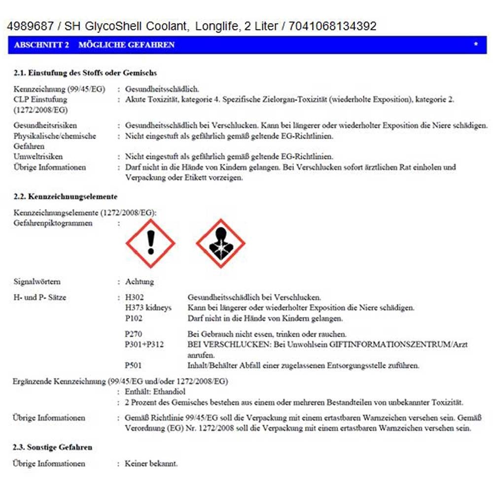 Shell Glycoshell Coolant Longlife 2 l kaufen bei OBI