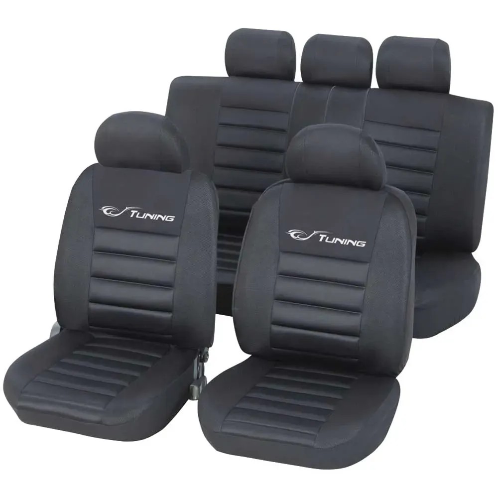 Cartrend Sitzbezug-Set Tuning Schwarz 14-tlg.
