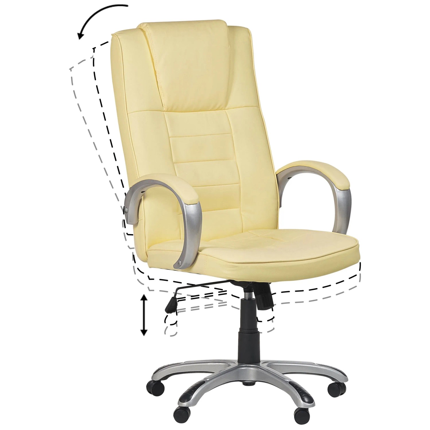 Beliani Poltrona massaggiante Grandeur riscaldamento avorio 135 x 63 x ...