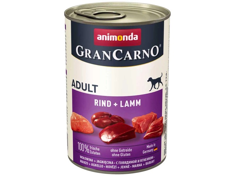 Gran Carno Hunde-Nassfutter Original Adult Rind und Lamm je 400 g / 6 ...