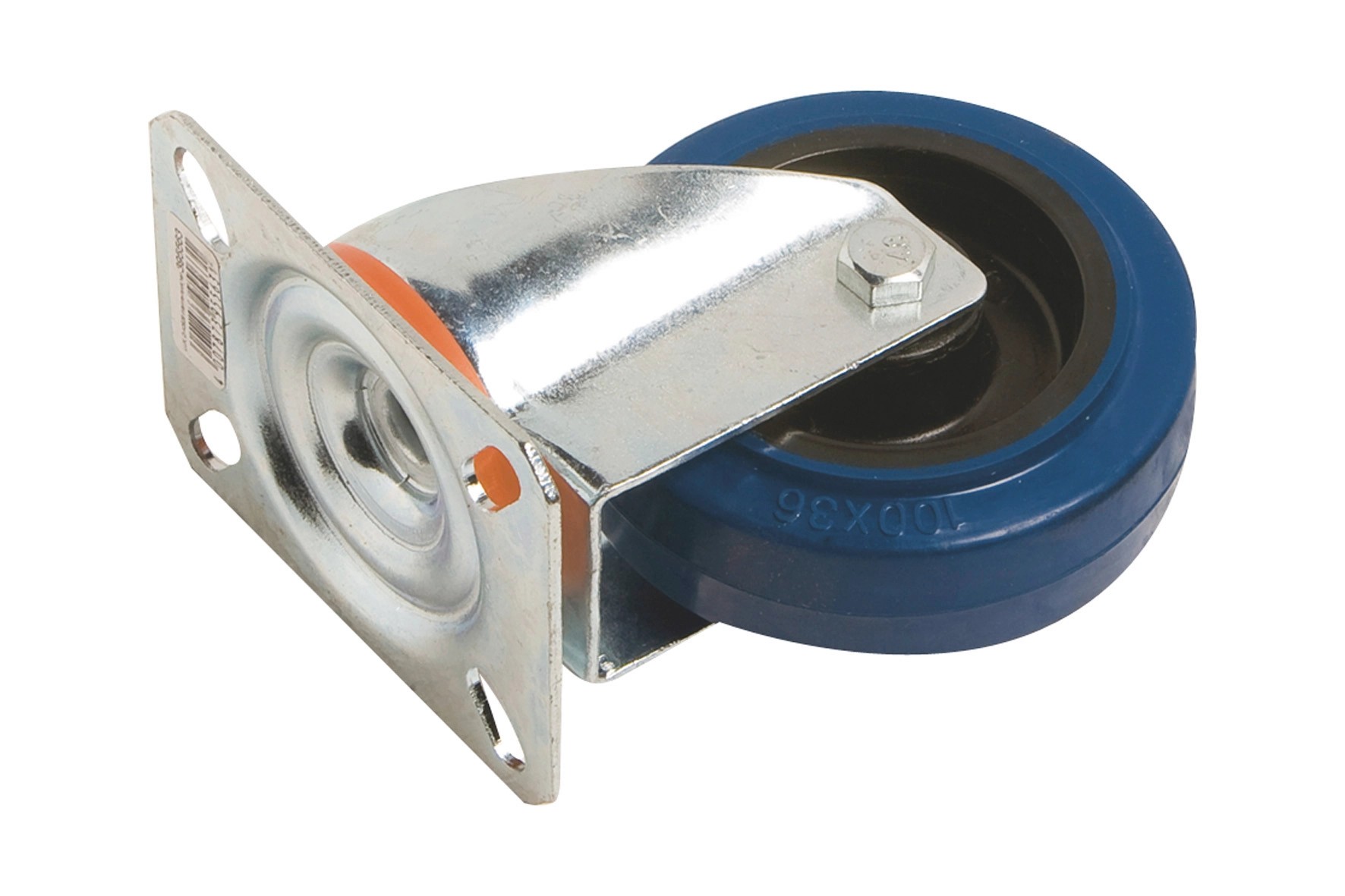 Roulette pivotante de transport avec roue élastique 150 kg / Ø 100 mm