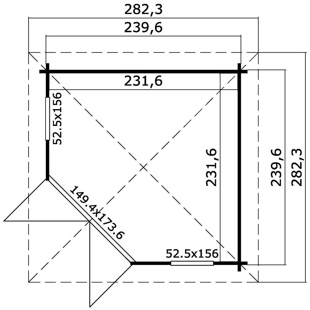 5-Eck Gartenhaus 408 Grau-Weiss kaufen bei OBI