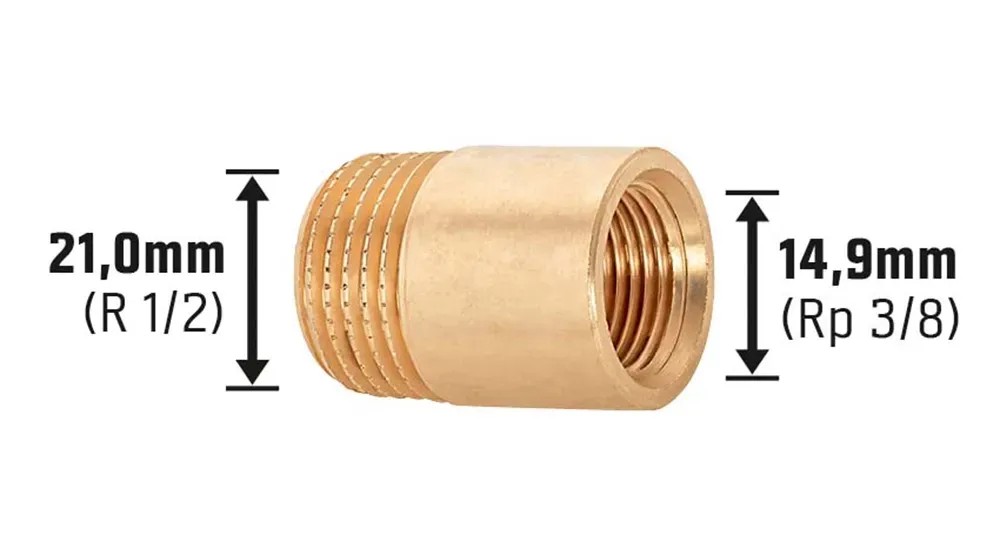 Gewinde-Reduzierstück 21 (R 1/2) x 14,9 mm (Rp 3/8) Rotguss kaufen bei OBI