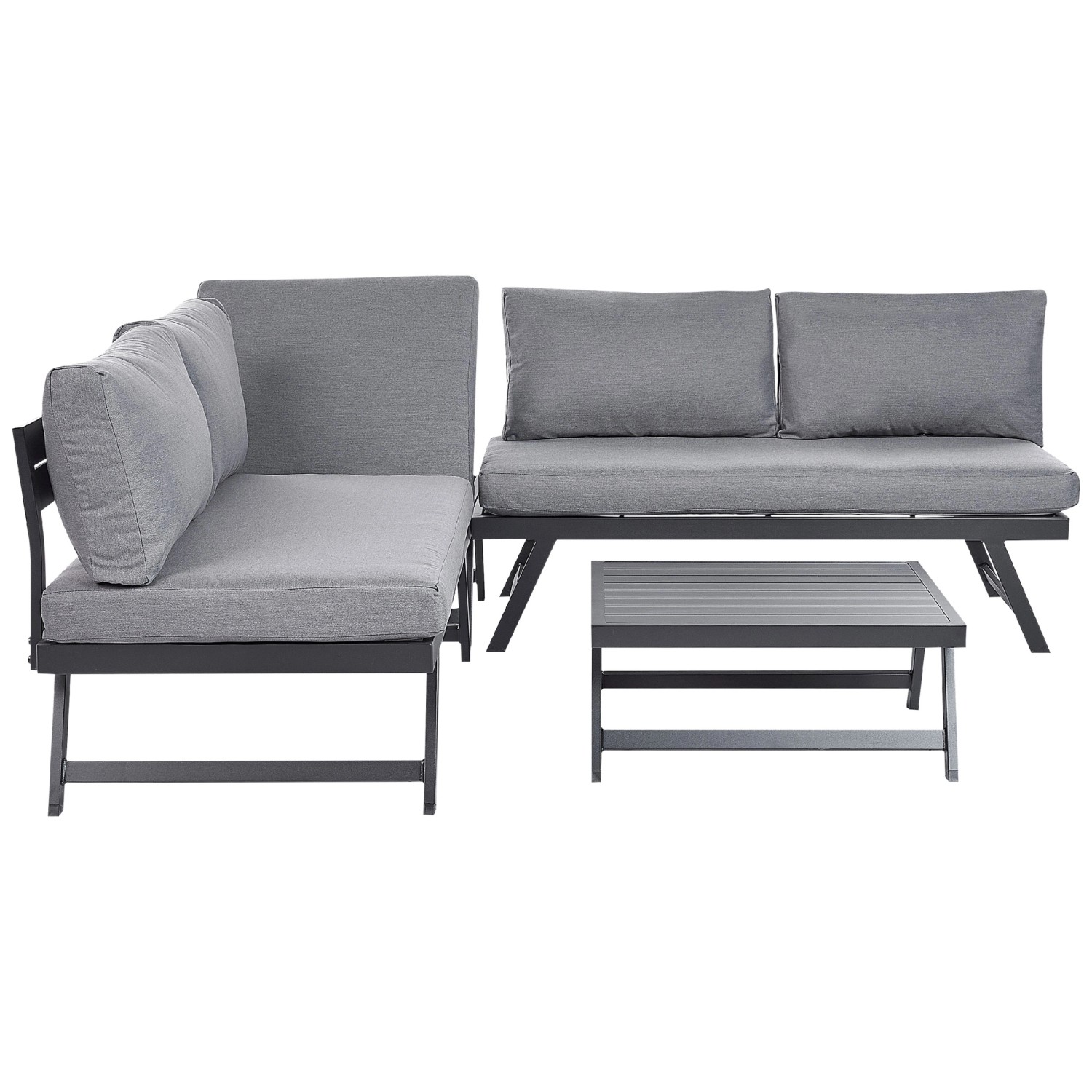 Beliani Lounge-Set Coccorino 5-Sitzer Modular Aluminium Schwarz kaufen ...