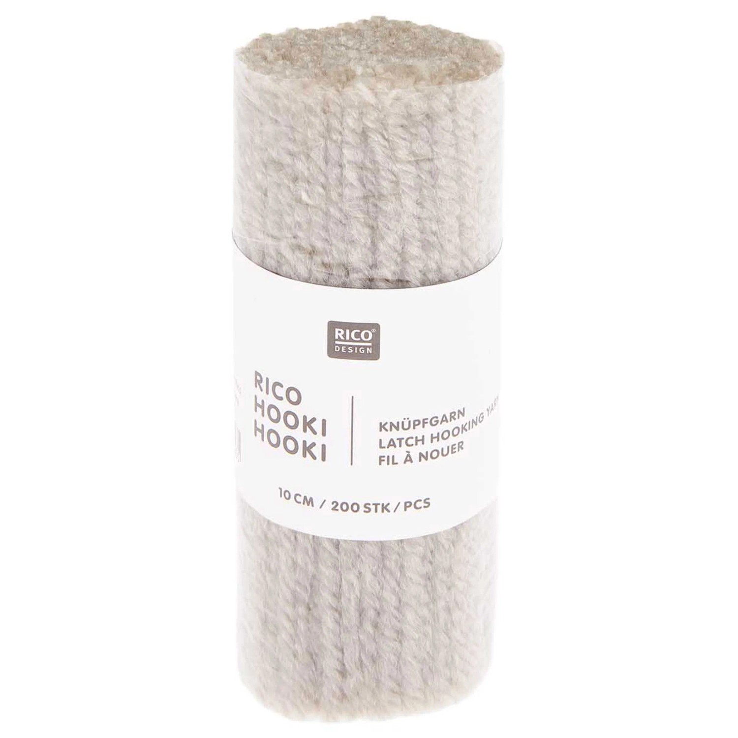Rico Design Knüpfgarn Hooki Hooki Perlgrau Länge 10 cm / 200 Stk.