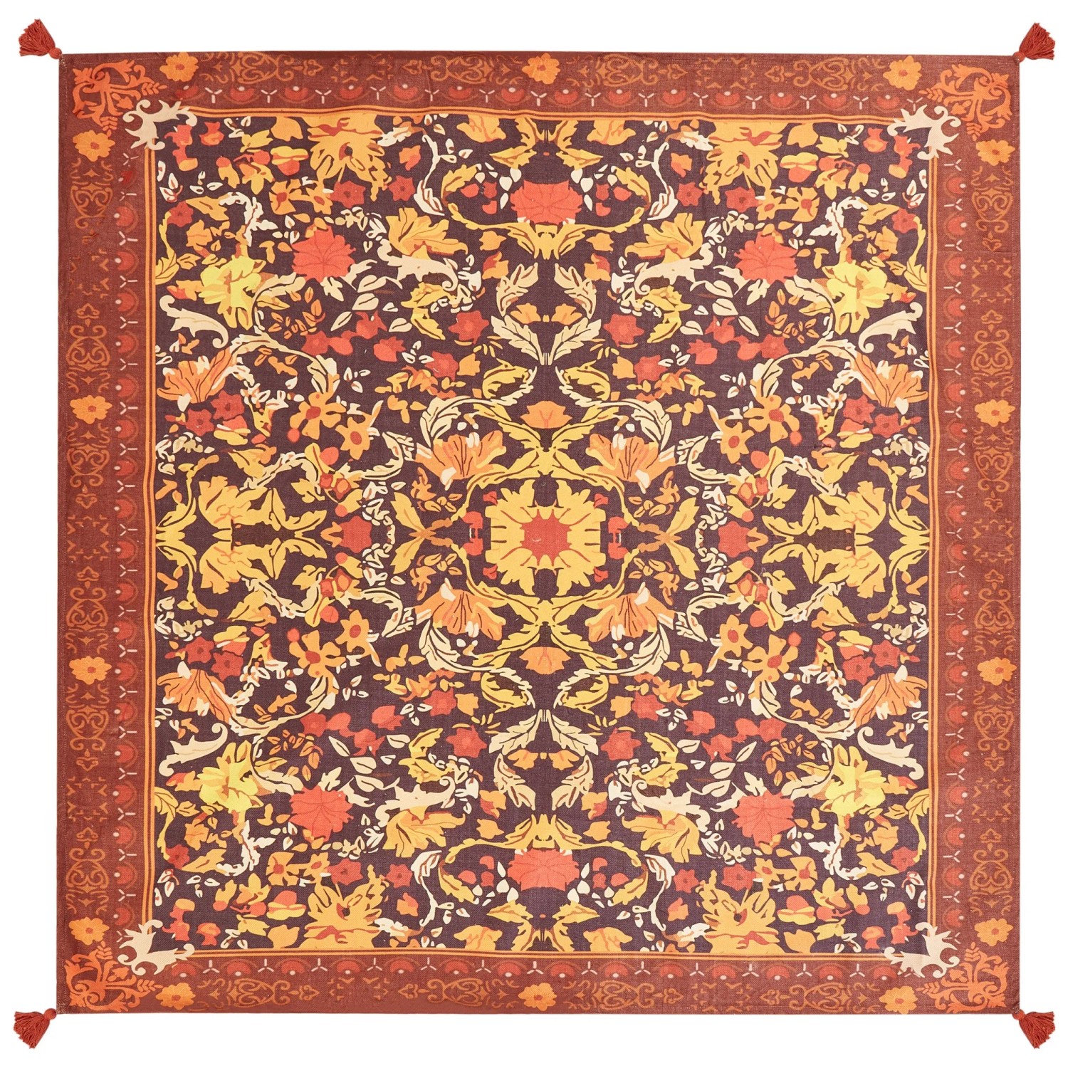 Beliani Tela da picnic Dilbar in poliestere e PVC rossa 200 x 200 cm