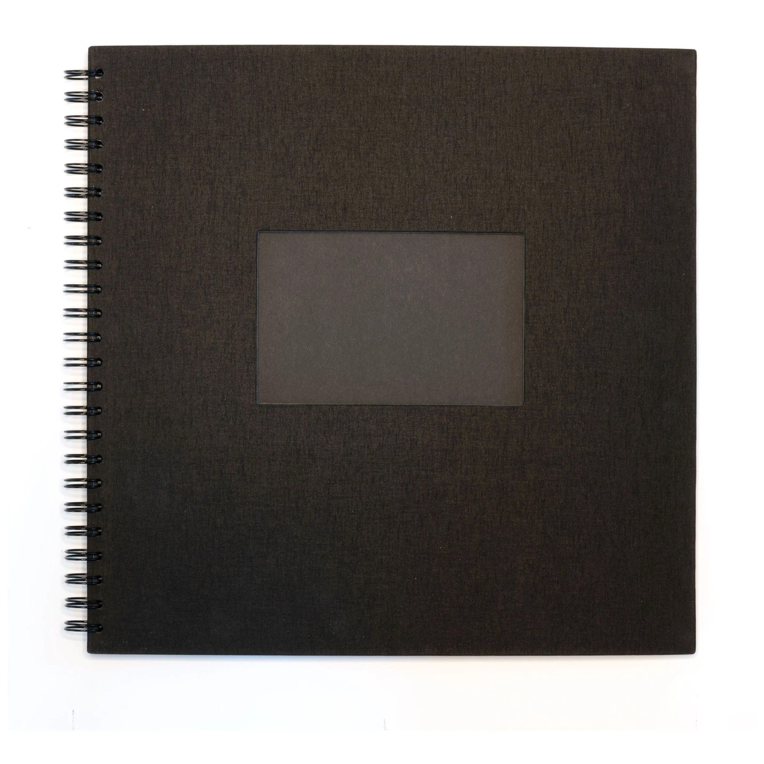 Album a spirale Wiro in tela nera con finestra 32 x 32 cm
