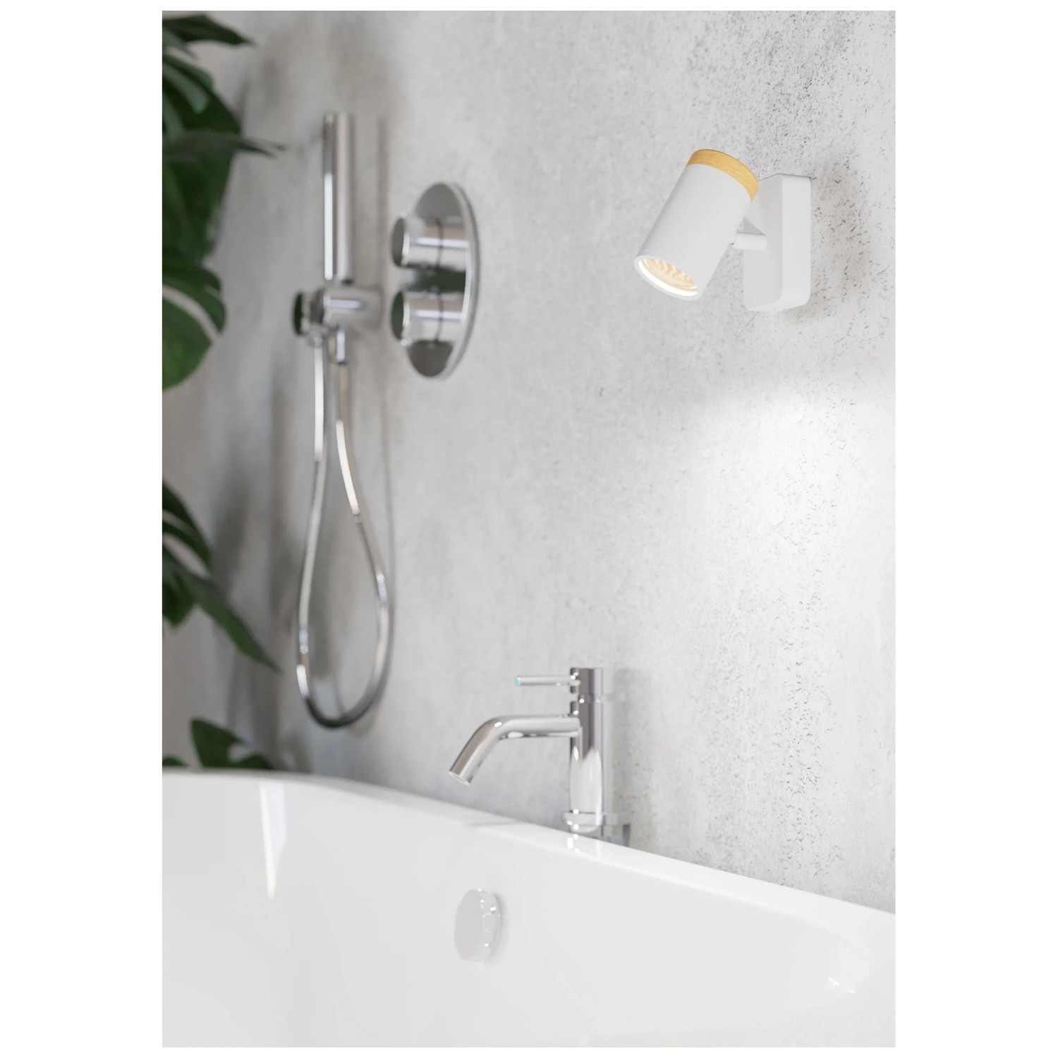 Eglo Spot Consuma GU10 acier bois Blanc (HxlxP) 138 x 135 x 80 mm