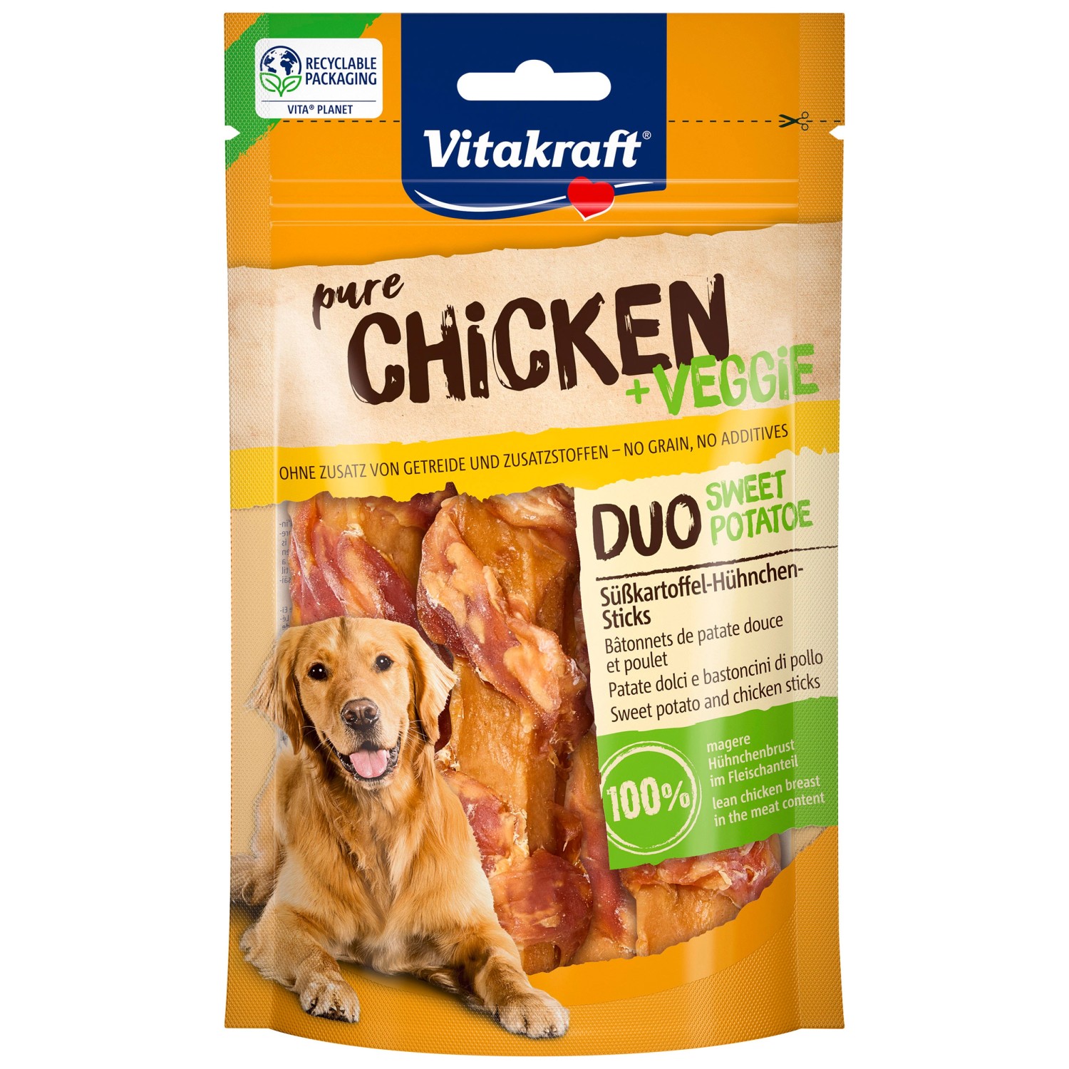 Vitakraft Pure Chicken Veggie Bâtonnets de poulet et patates douces 80 g