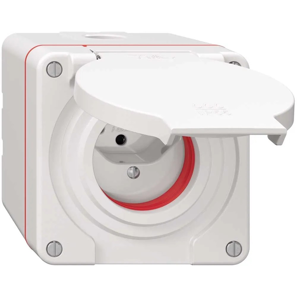 Aufputz-Steckdose Nevo Typ 13 / IP55 Weiss kaufen bei OBI