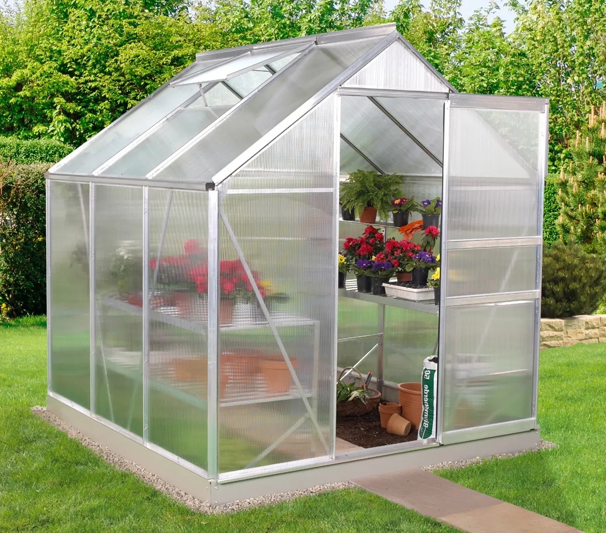 Vitavia Gewächshaus Planet 3800 Silber (HxBxT) 124 x 195 x 195 cm