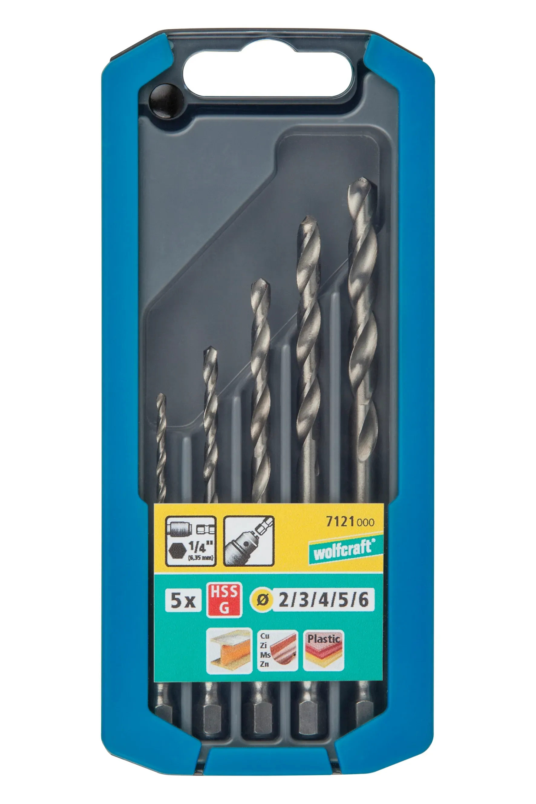 Wolfcraft Metallbohrer-Set mit Sechskant-Schaft HSS geschliffen / 5-tlg ...