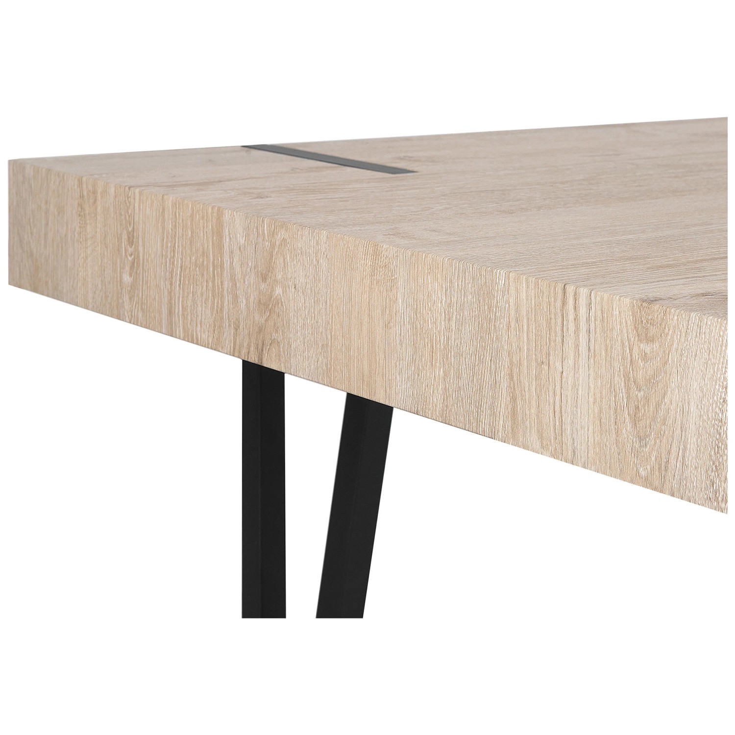 Beliani Table à manger Adena Plateau table en MDF Marron 75 x 90 x 180 cm