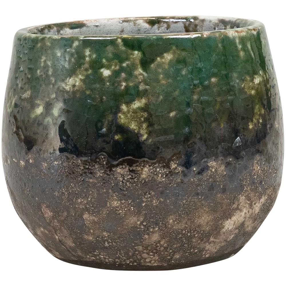 Übertopf Lindy Grün-Schwarz Ø 19 cm / Höhe 16 cm kaufen bei OBI