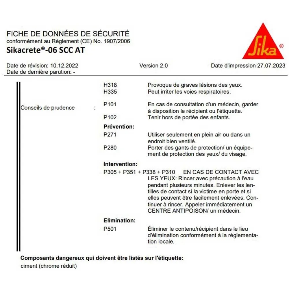 Sikacrete Hochleistungs-Beton 06 SCC AT 25 kg kaufen bei OBI