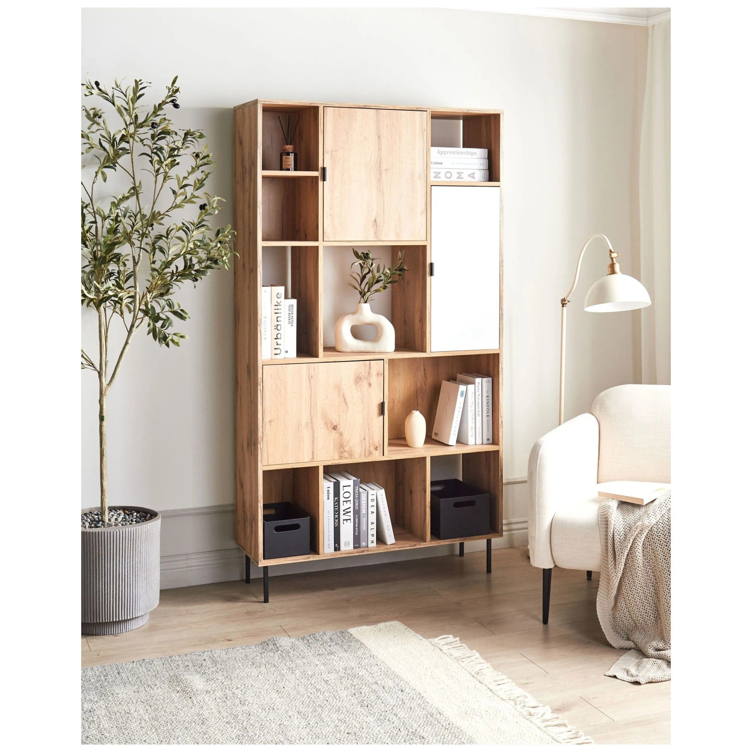 Beliani Libreria Amos marrone 11 ripiani / 185 cm