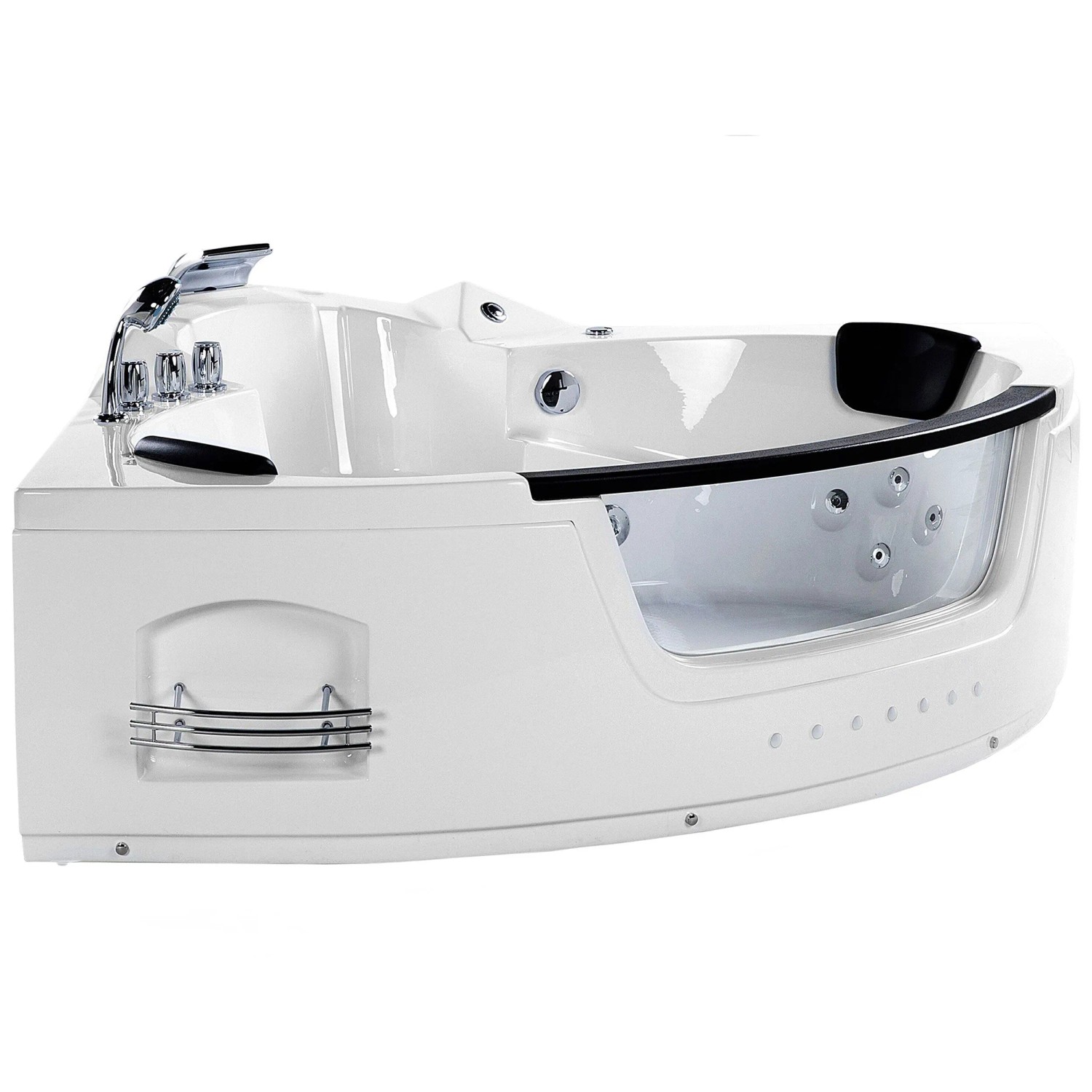 Beliani Vasca Whirlpool Martinica modello angolo bianco 50 x 144 x 198 cm