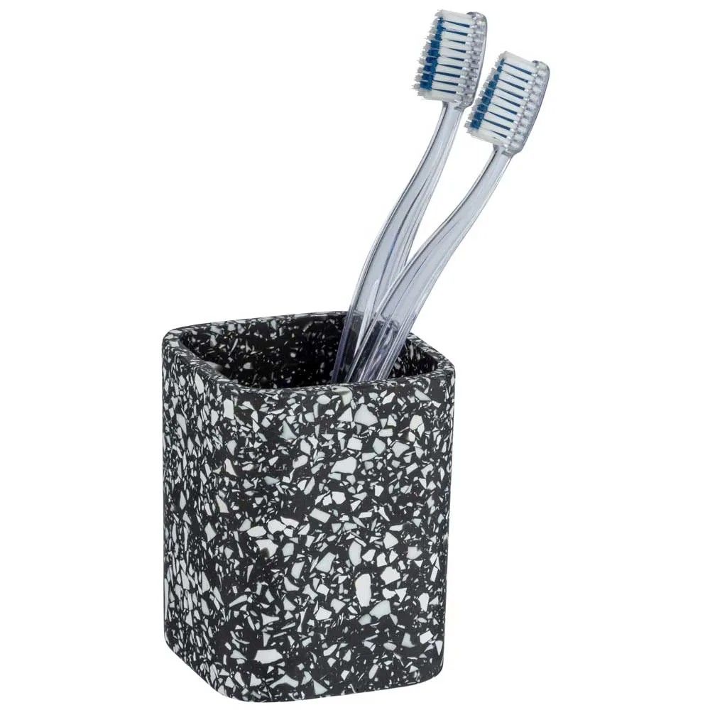 Wenko Zahnputzbecher Terrazzo Polyresin Schwarz kaufen bei OBI