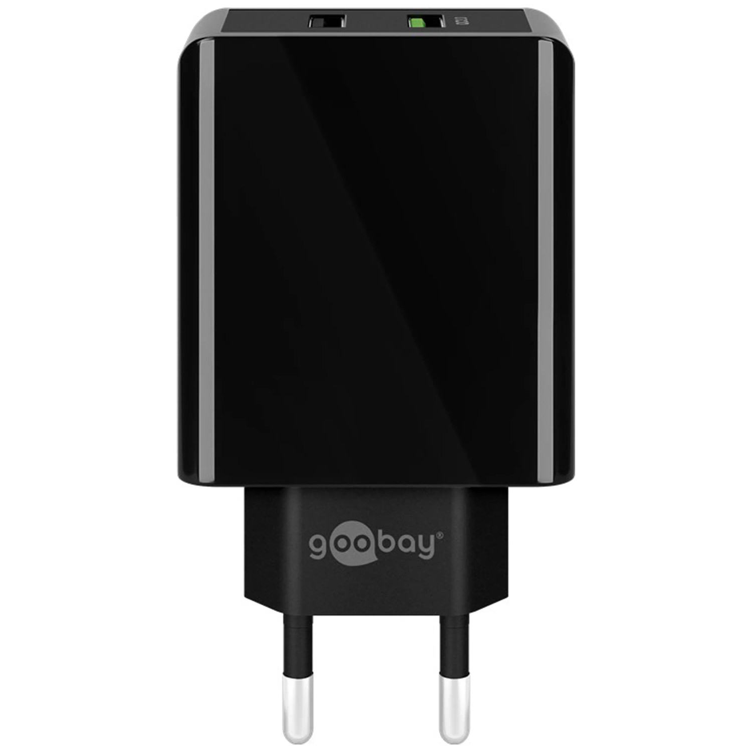 Goobay Dual-Schnellladeadapter 2 x USB-A Schwarz 28 W kaufen bei OBI