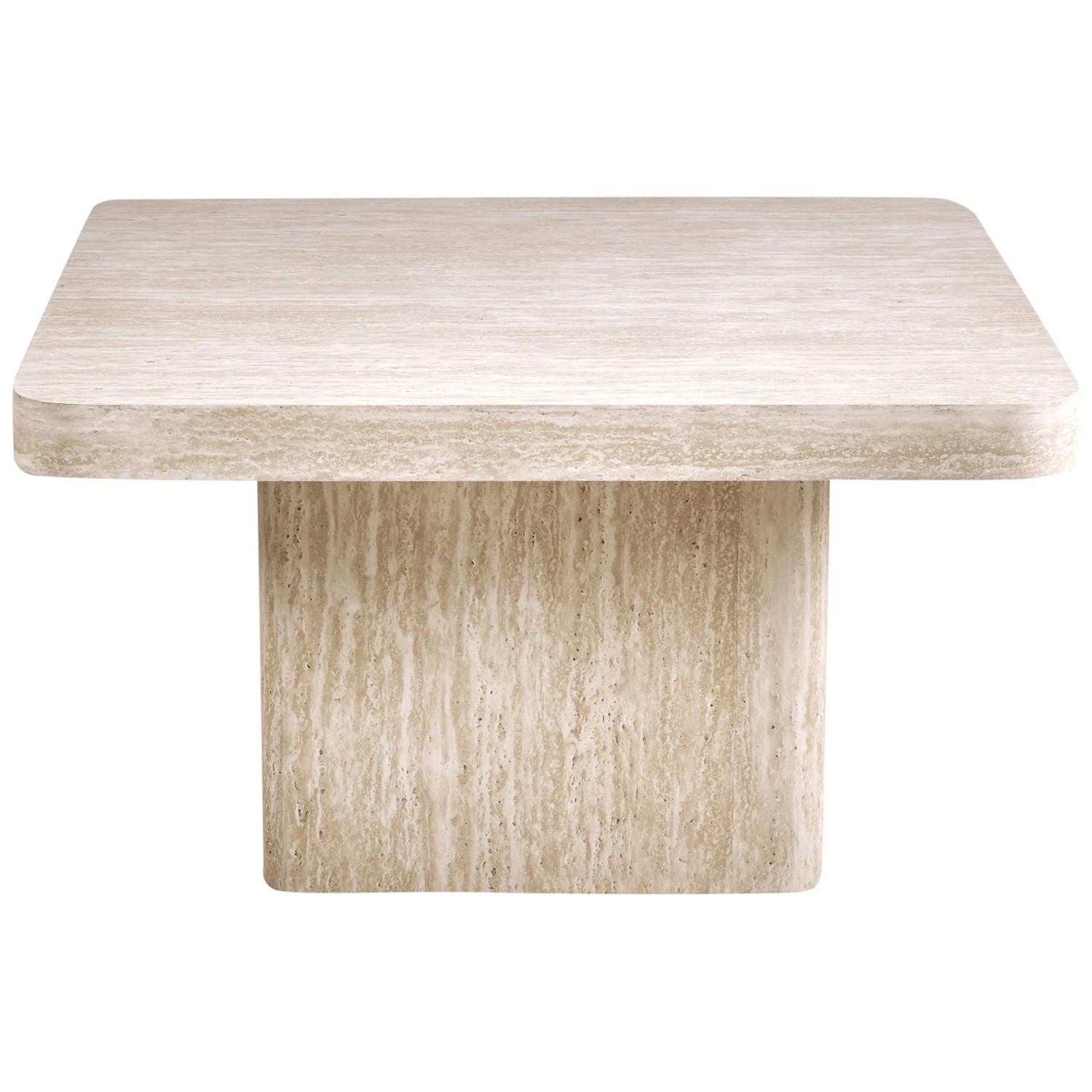 Beliani Tavolino Duson in MDF effetto travertino beige 44 x 80 x 80 cm