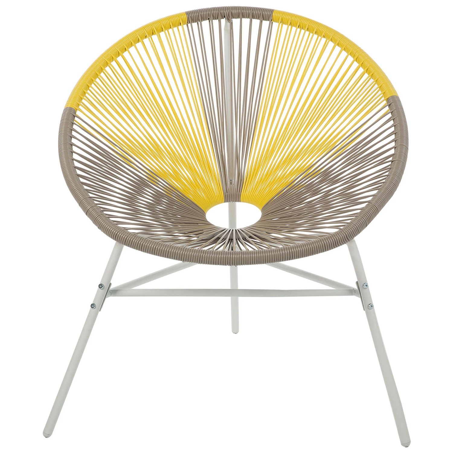 Beliani Set di sedie da giardino Acapulco color taupe-giallo-bianco 2 pz
