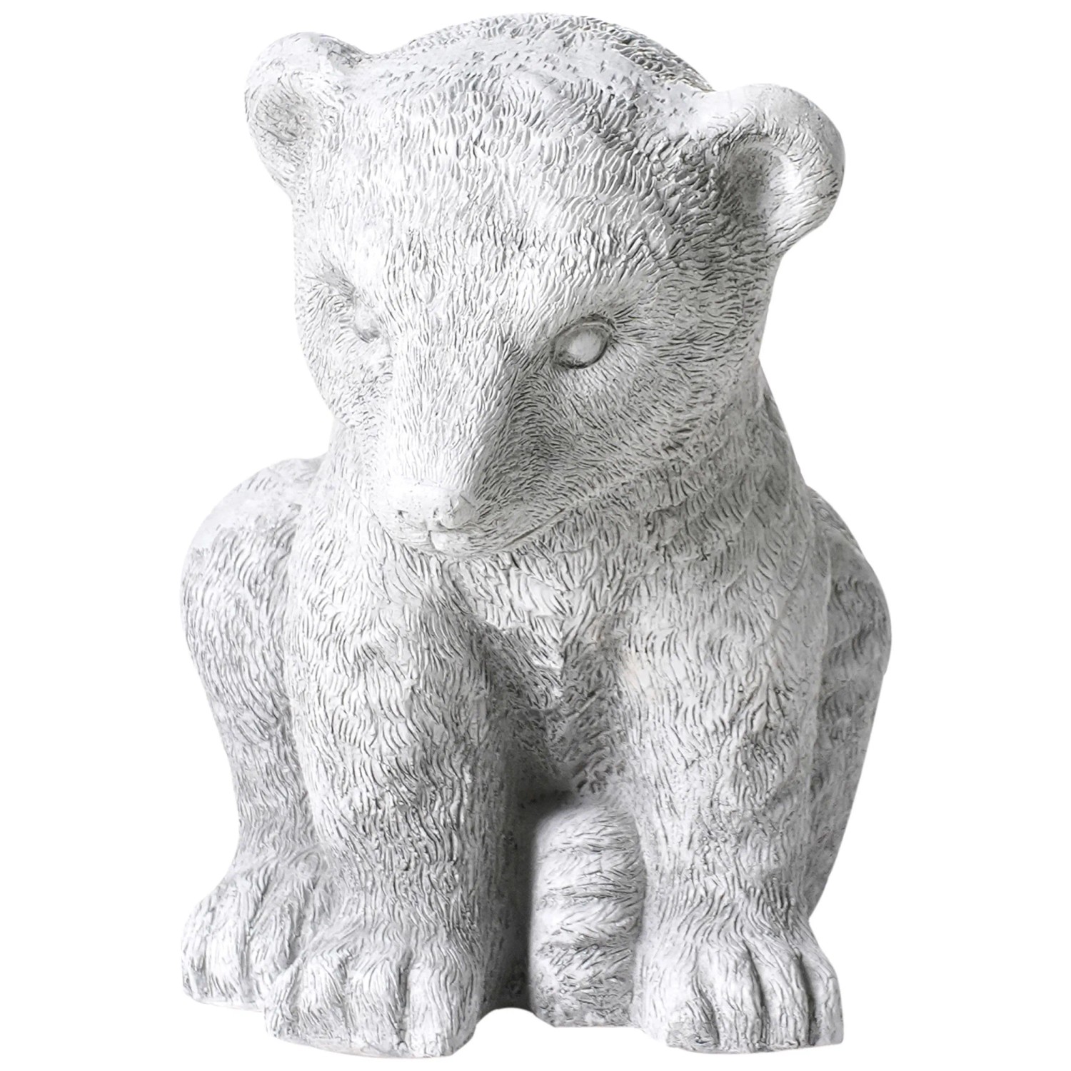 Beliani Gartenfigur Bowe Bär Magnesiumoxid Grau 36 x 28 x 29 cm