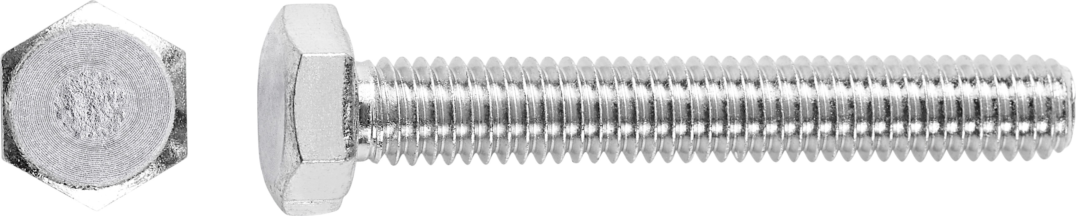Vis machine galvanisée M10 x 30 mm six pans extérieurs 16 mm / 10 pcs