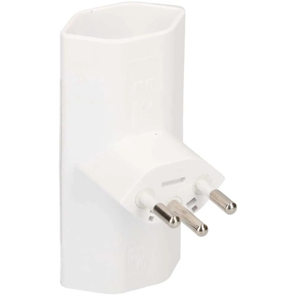 Fiche de dérivation T12 avec connecteur 2 x T13 Blanc